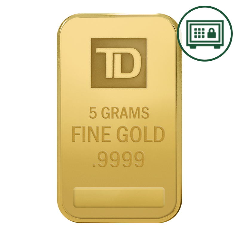 Image of 5 gram TD Gold Bar - Secure Storage